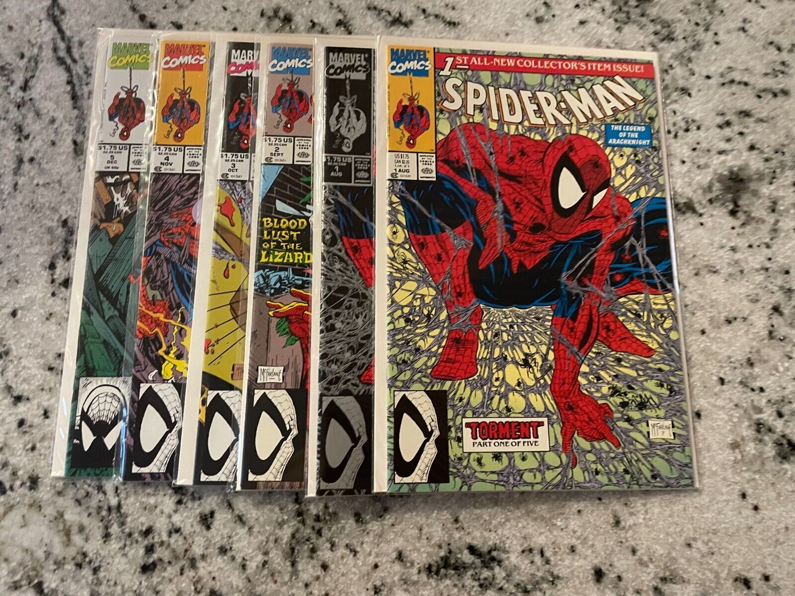 Lot Of 6 Spider-Man Marvel Comic Books # 1 1 2 3 4 5 NM Venom Carnage ...
