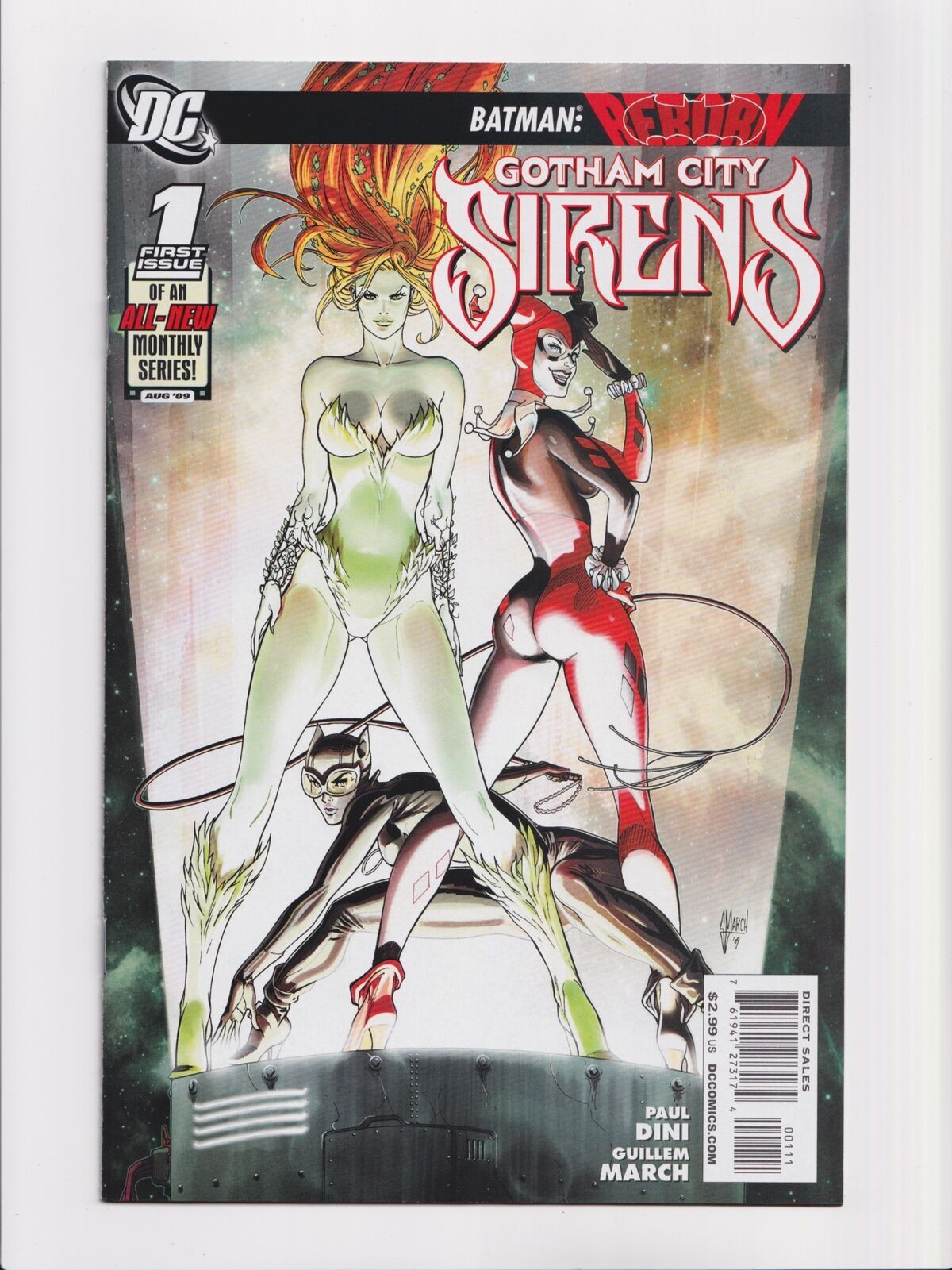 Gotham City Sirens 1 Dc Comics 2009 Nm Harley Quinn Poison Ivy