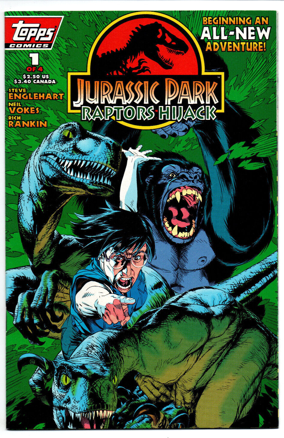 Jurassic Park Raptors Hijack #1 2 3 & 4 Complete Set - Topps - 1994 ...