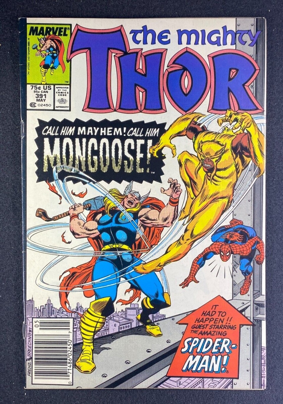 Thor (1966) #391 VF (8.0) 1st App Eric Masterson Mongoose Spider-Man ...