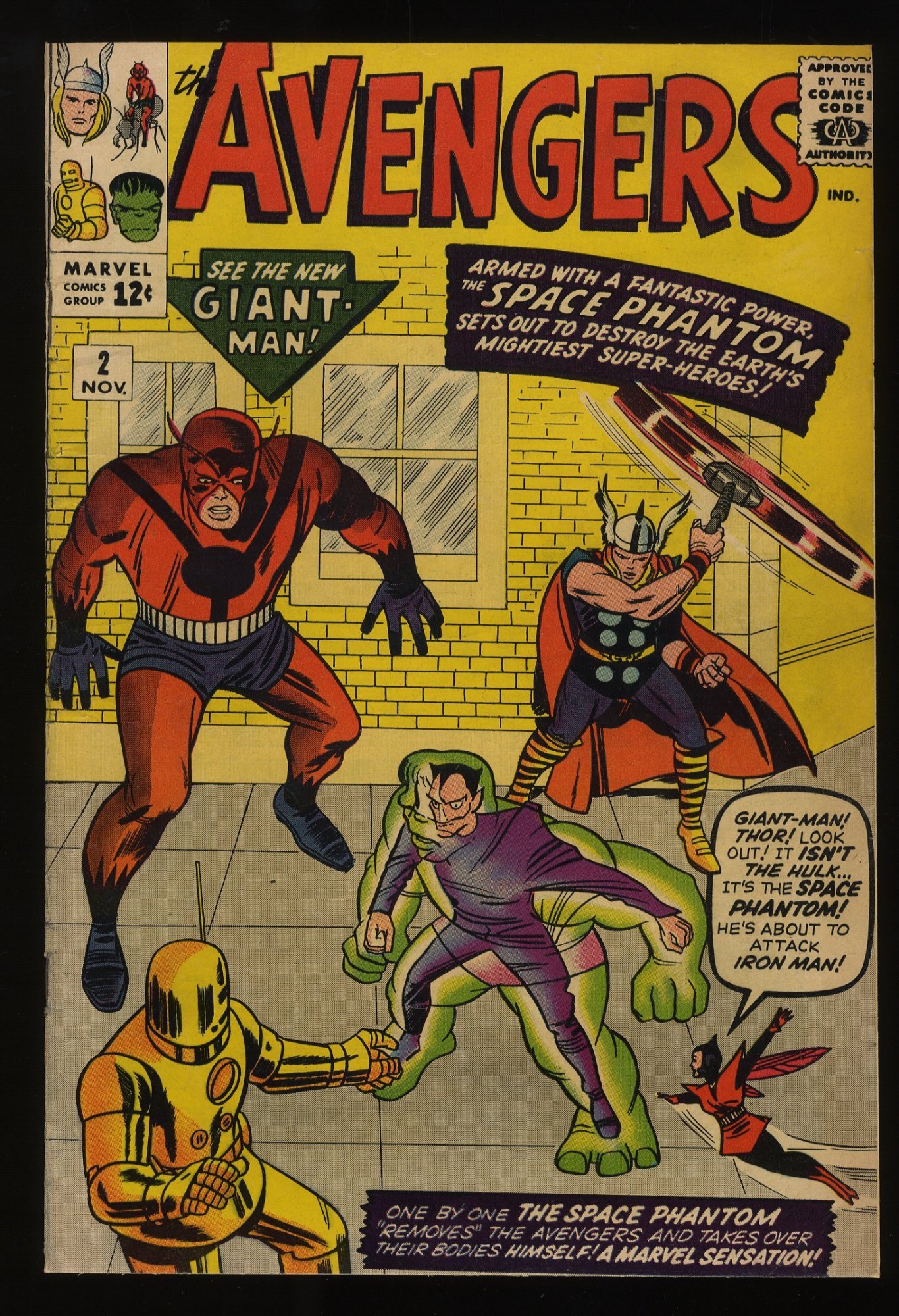 Avengers #2 VG+ 4.5 (Restored) 1st Space Phantom Hulk Leaves! Jack ...
