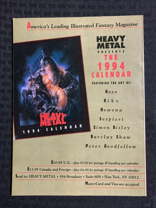 1993 July HEAVY METAL Magazine FVF 7.0 Richard Corben / Simon Bisley ...