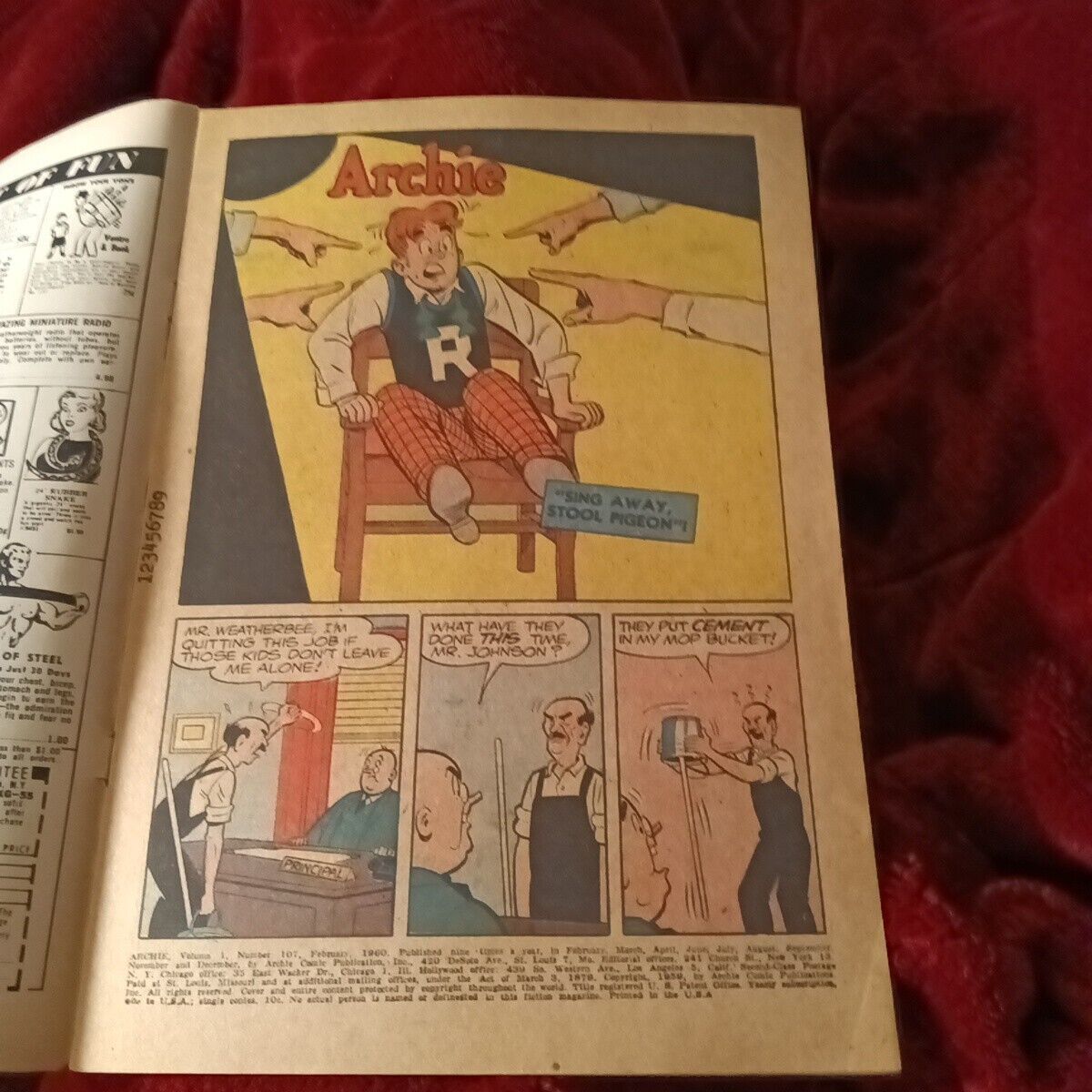 Archie 107 mlj Comic 1960 Harry Lucey Stool Pigeon Veronica Betty ...