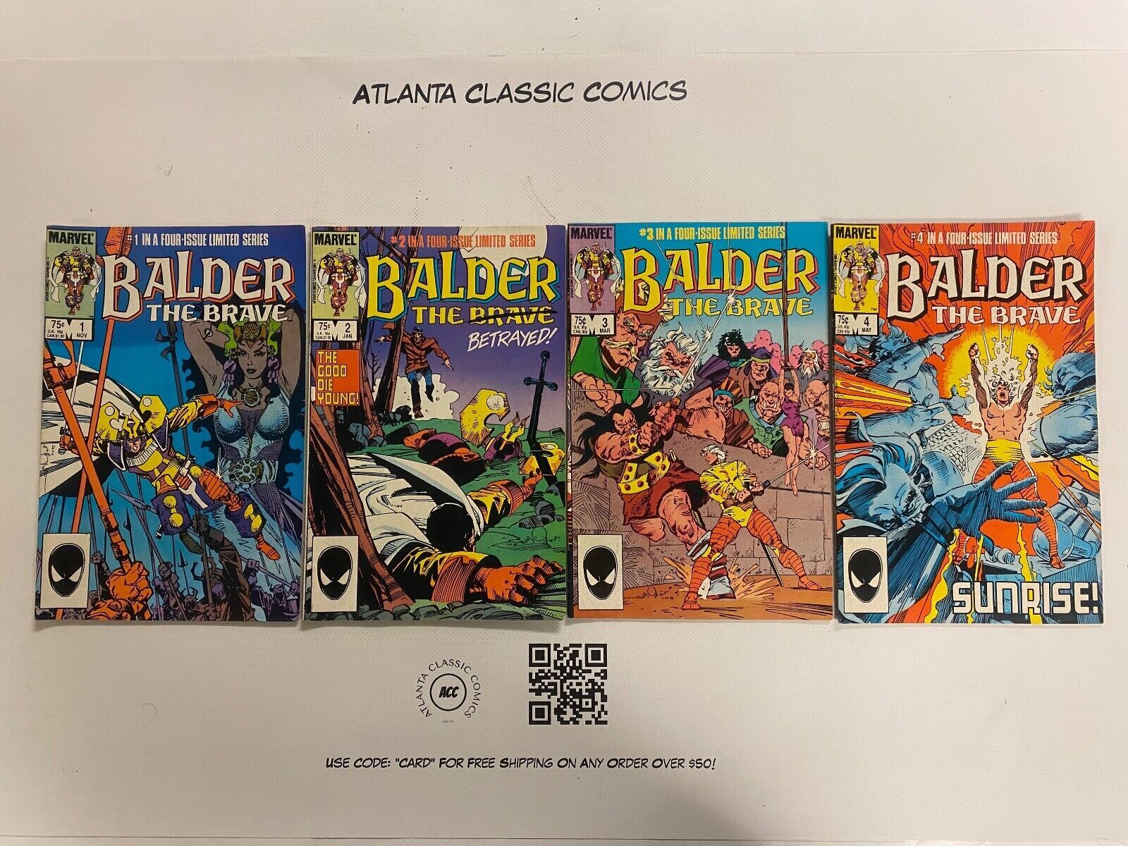 4 Balder the Brave Marvel Comics Complete LTD Series #1 2 3 4 63 KM1 ...