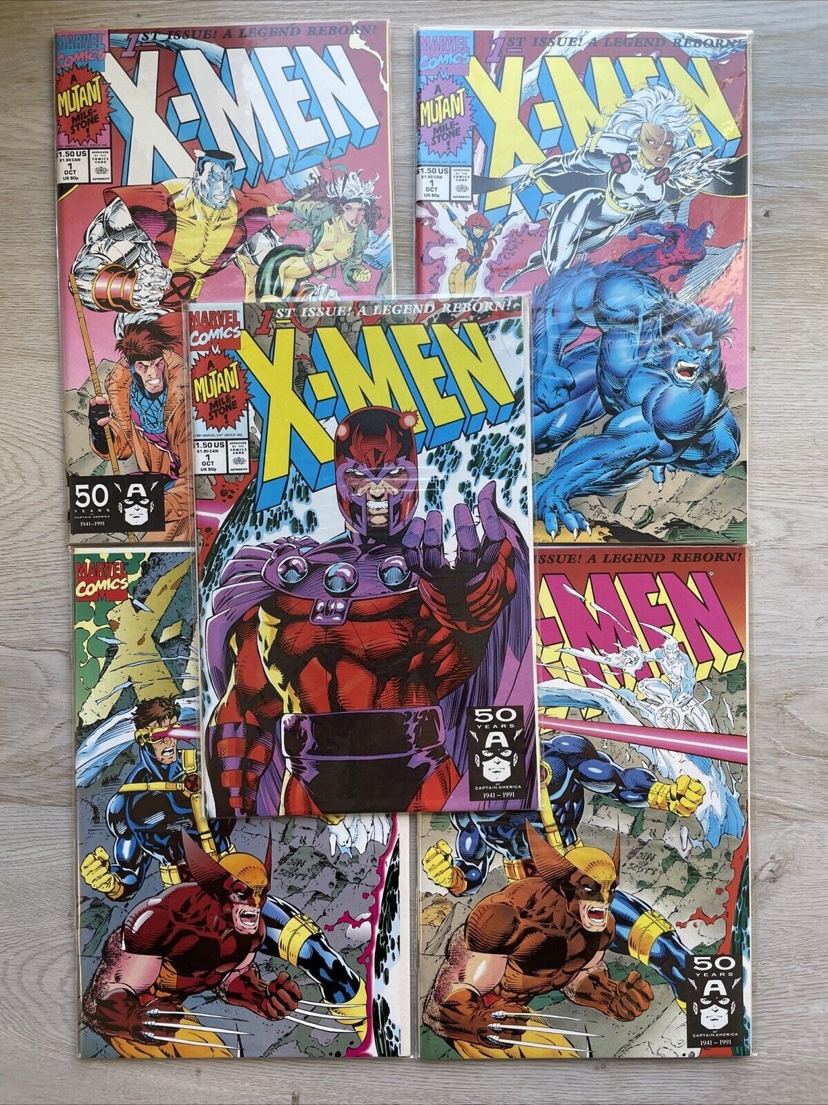 X-Men #1 • 1991 Marvel Comics • All 5 Variant Covers • Wolverine ...