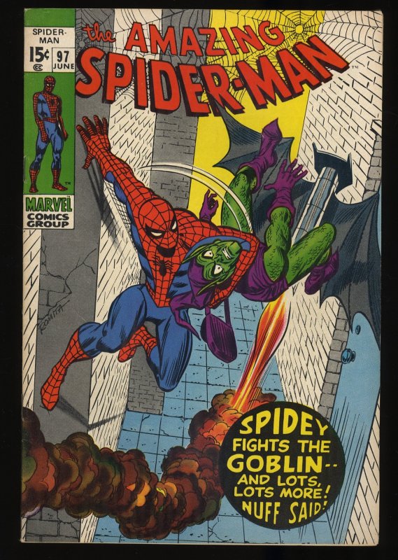 Amazing Spider-Man #97 VF/NM 9.0 Drug Issue! Green Goblin! No CCA ...