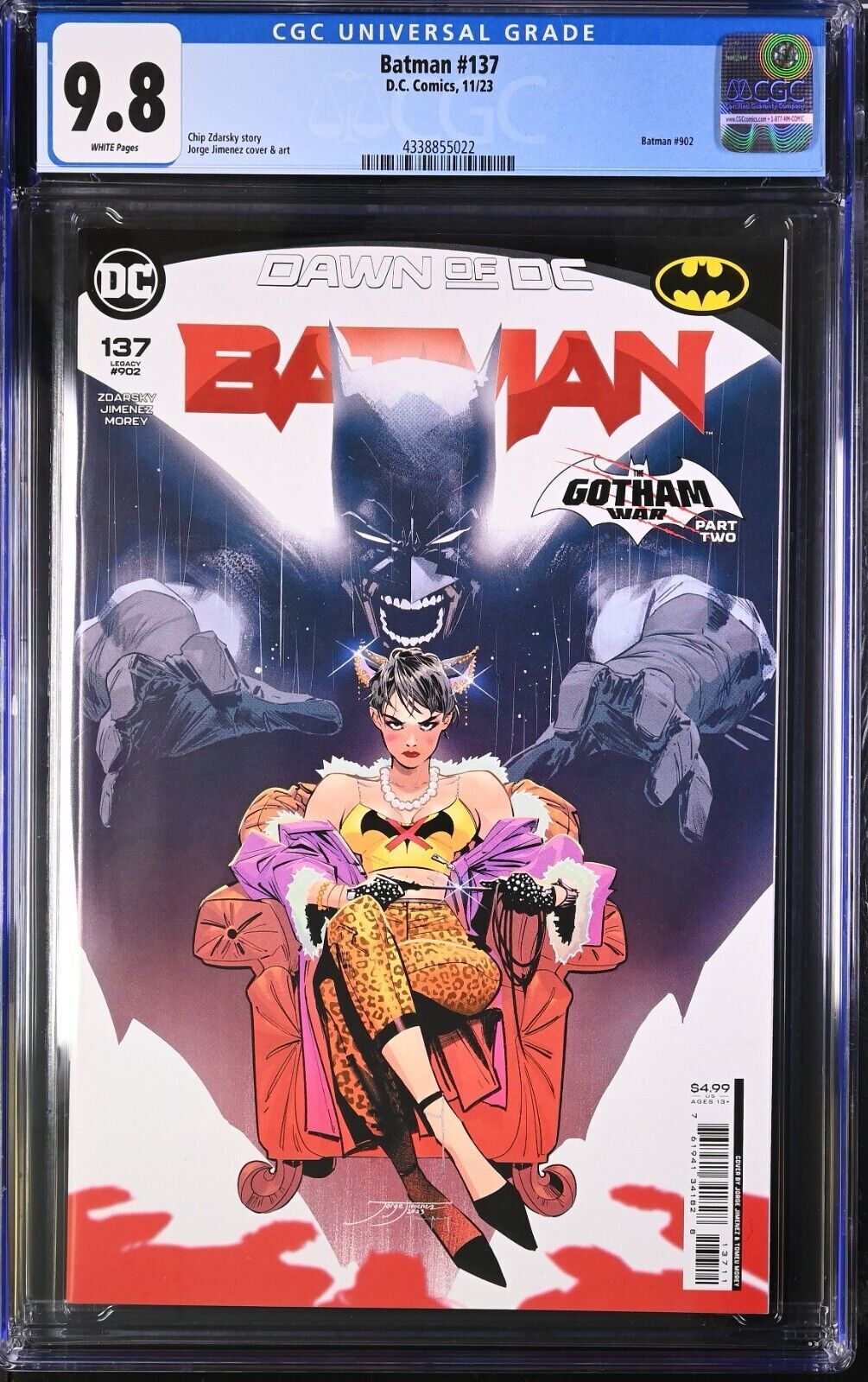 Batman #137 CGC 9.8 Jorge Jimenez Cover A DC Comics 2023 Chip Zdarsky ...
