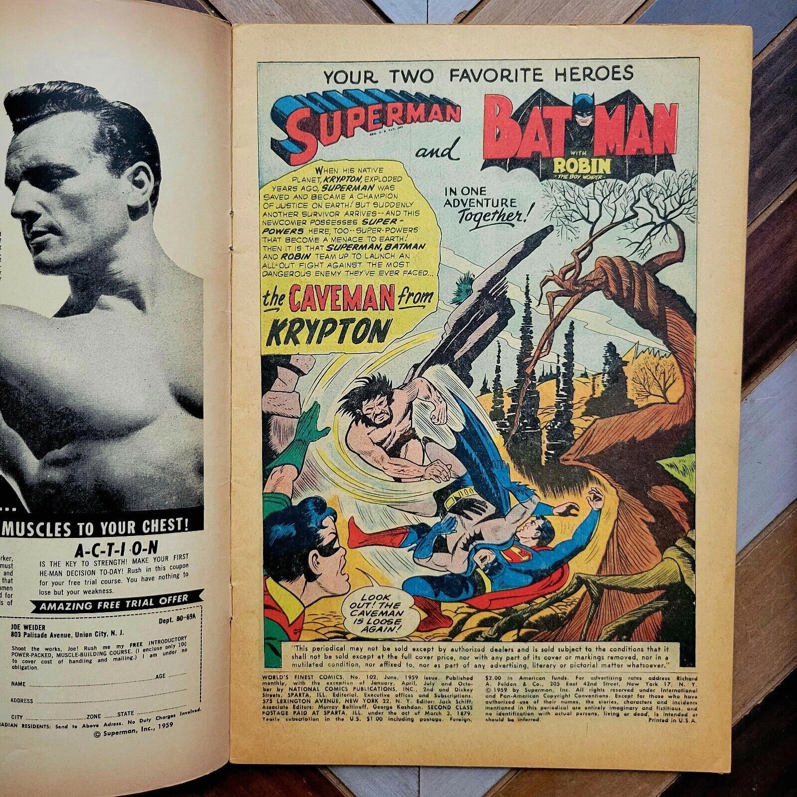 Worlds Finest Comics #102 VG/FN DC 1959 Batman, Robin, Superman + Tommy Tommorow | Comic Books ...