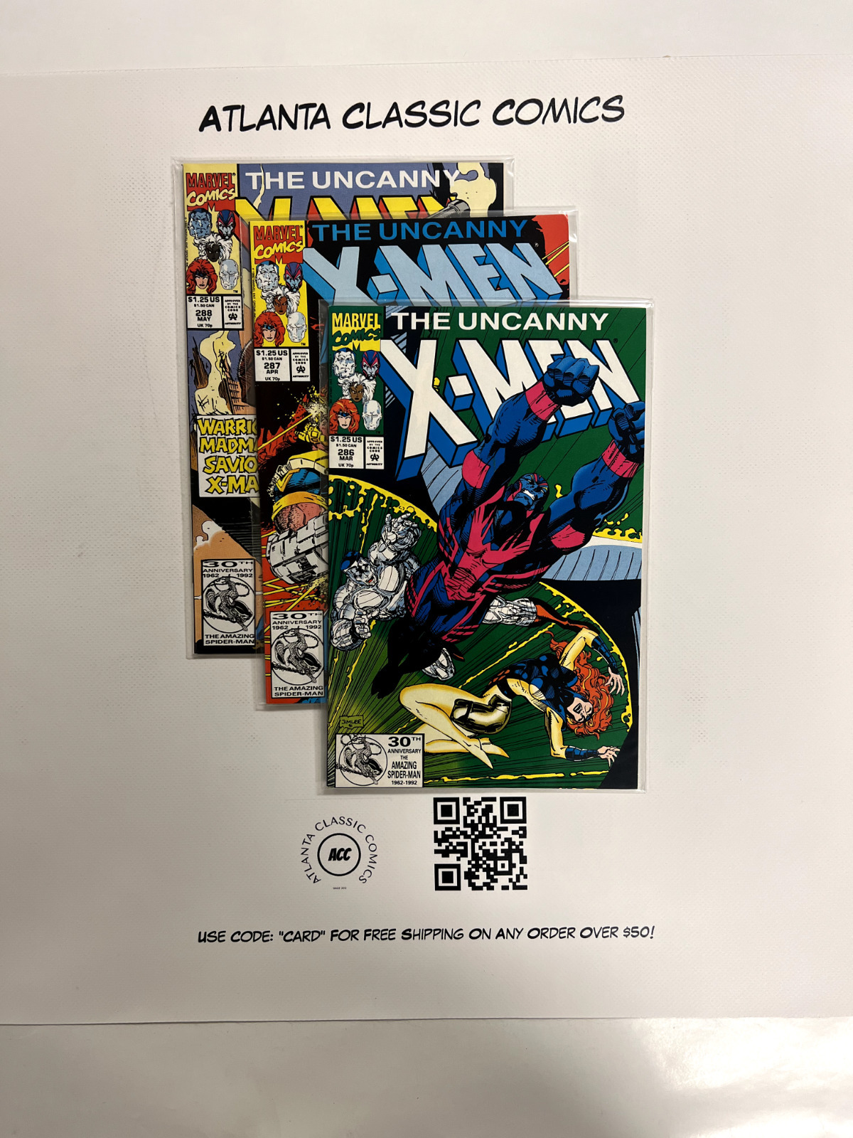 3 The Uncanny X-Men Marvel Comic Books #286 287 288 Thor Defenders X ...