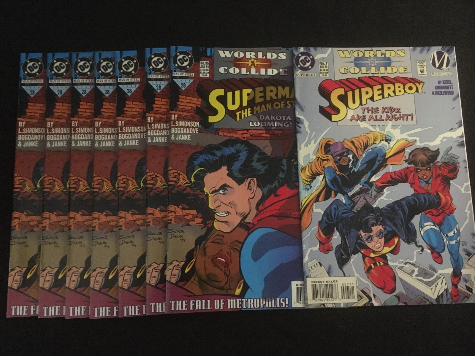 SUPERBOY #7, SUPERMAN: THE MAN OF STEEL #27(Seven Copies), #29(Five ...