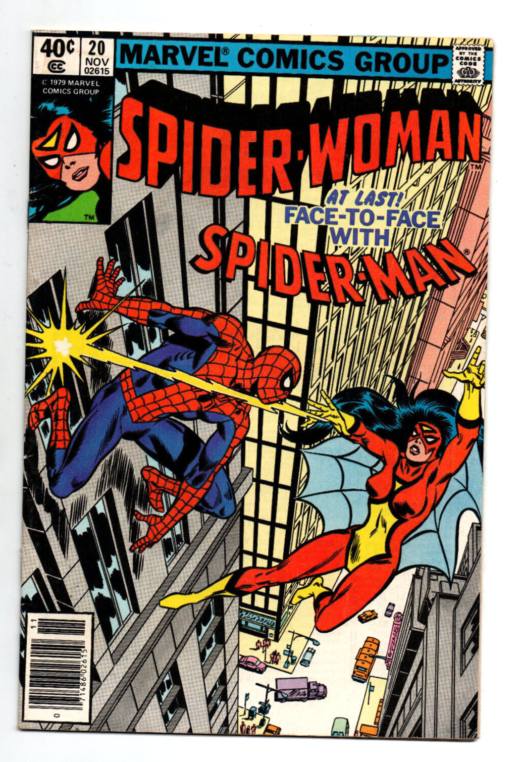 Spider-woman #20 newsstand - 1st meeting Spider-man - 1979 - FN | Comic ...