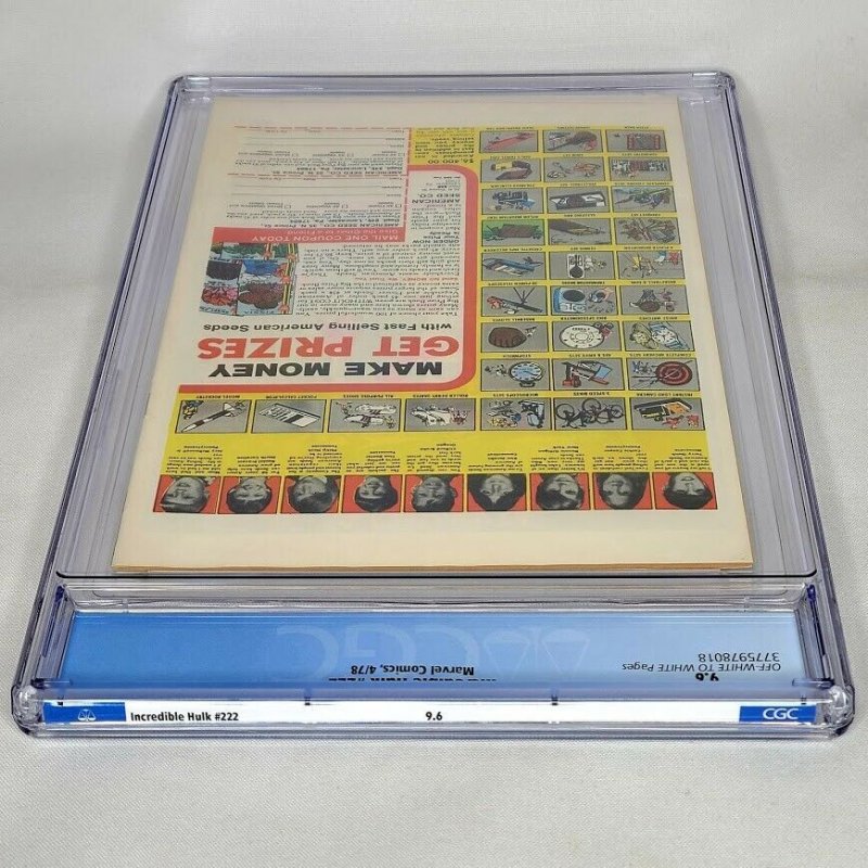 Incredible Hulk #222 Marvel 1978 CGC 9.6 NM+ Jim Starlin Cannibal ...