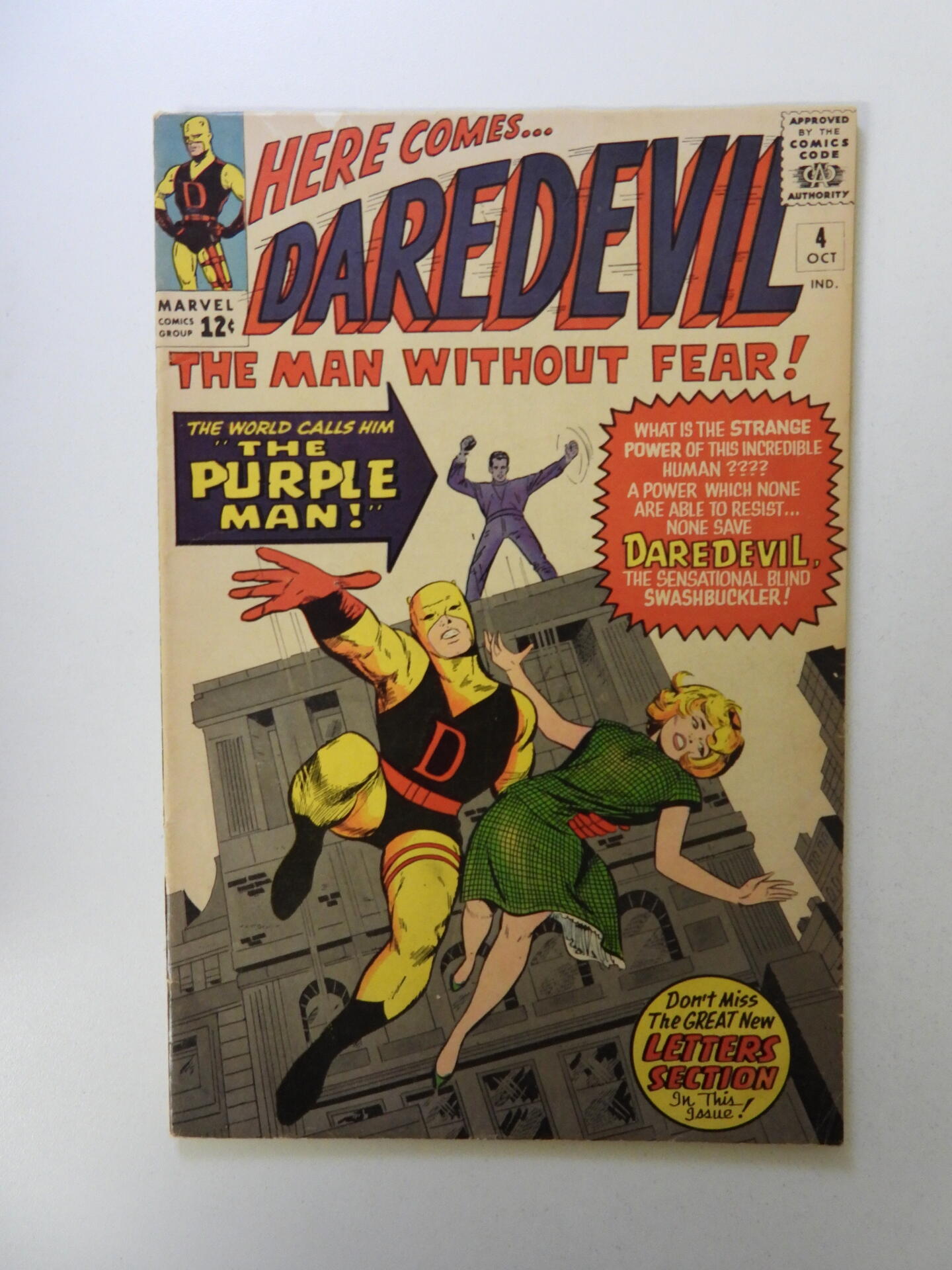 Daredevil #4 (1964) 1st appearance of Purple Man FN condition "stamp ...