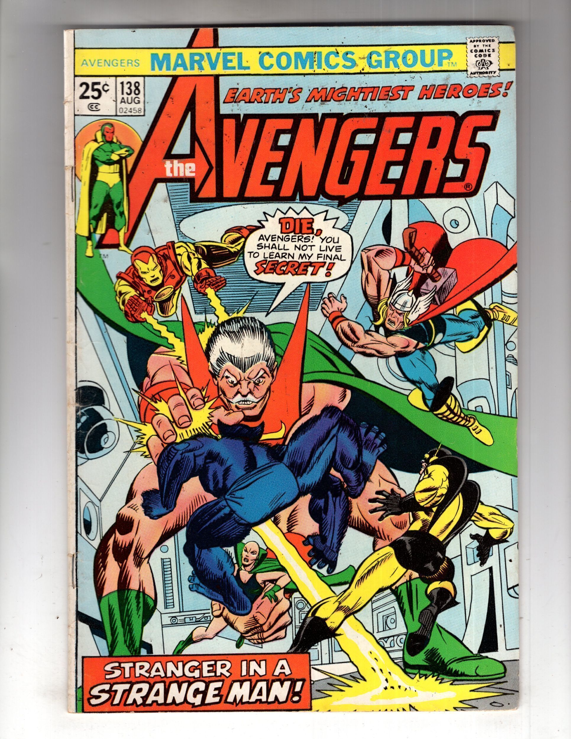The Avengers #138 (1975) The Stranger! ~ Bronze Marvel Classic / HCA1 ...