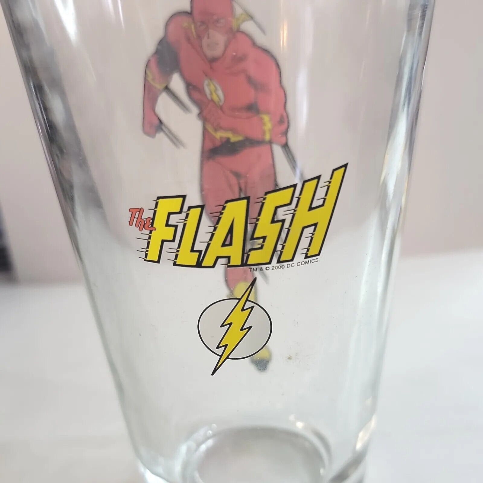 The Flash 16 Oz. Heavy Duty Glass Tumbler Superhero Picture and Logo ...