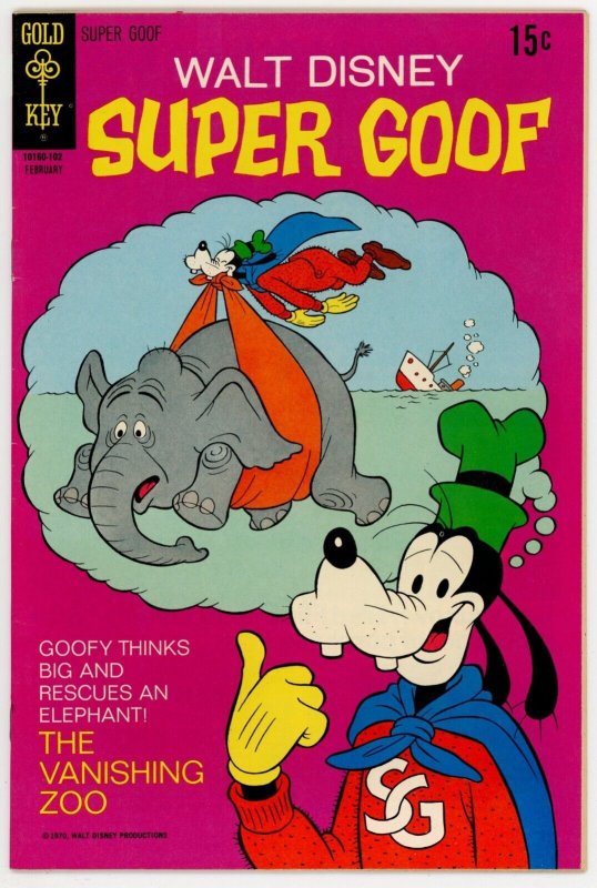 Walt Disney Super Goof 16 NM 9.2 Gold Key 1971 Bronze Age Beagle Boys ...
