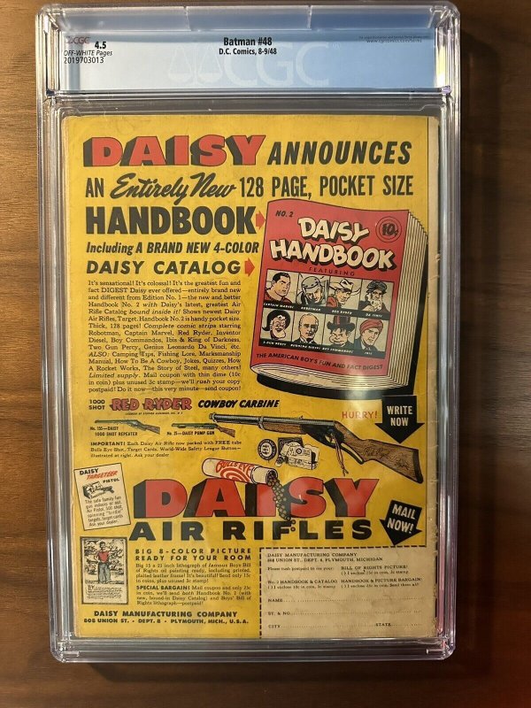 Batman #48 CGC 4.5 The 1000 Secrets of the Batcave! DC Comics 1948 ...