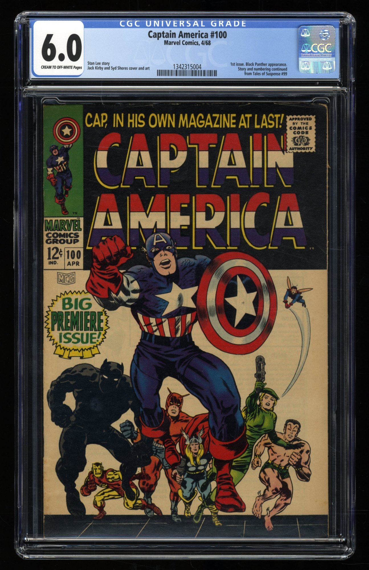 Captain America #100 CGC FN 6.0 1st Issue! Black Panther Appearance ...