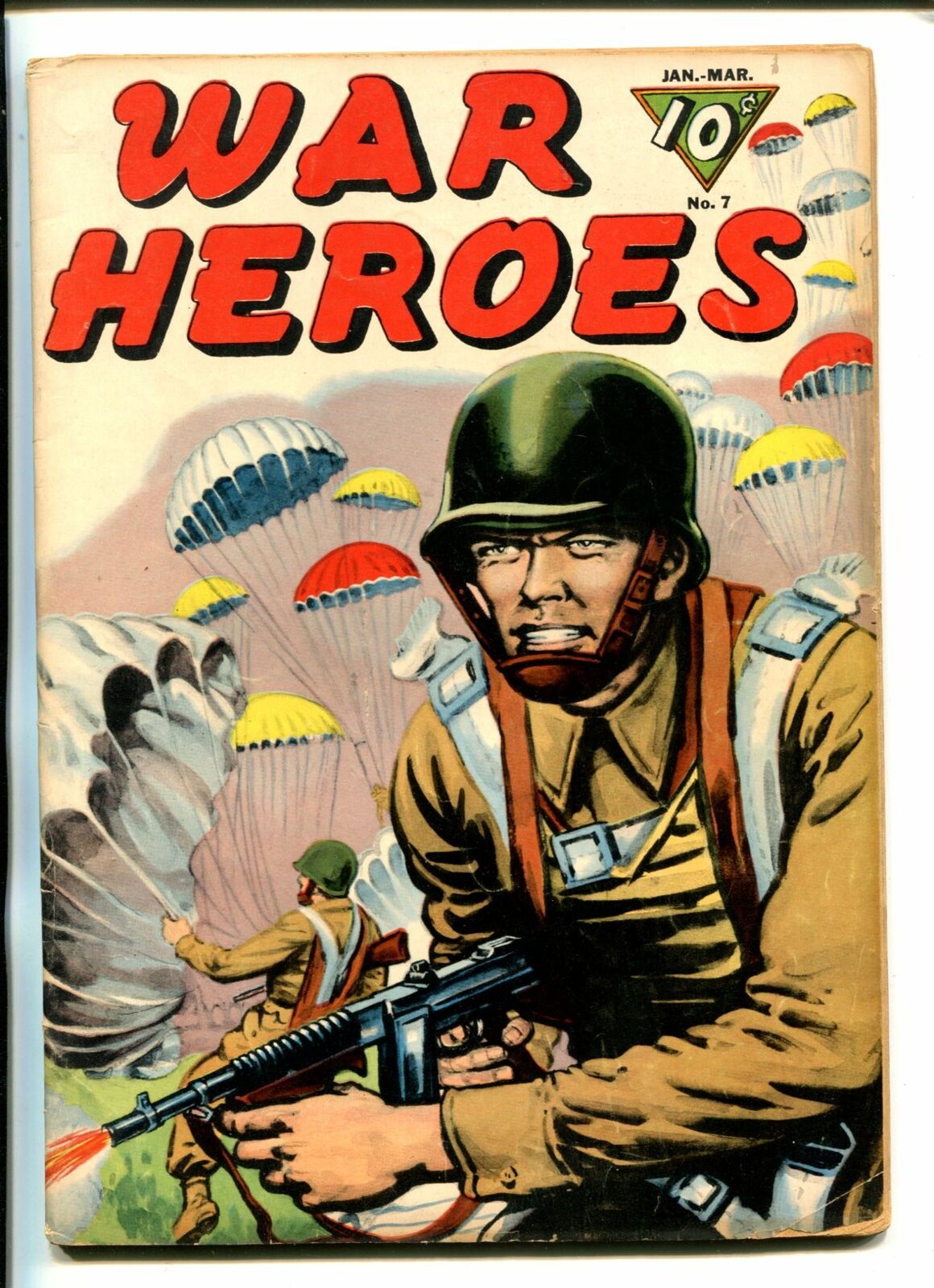 WAR Heroes #7-1944-Dell-Parachote-Paratrooper-Wwii-Bloody Ridge-Vg ...