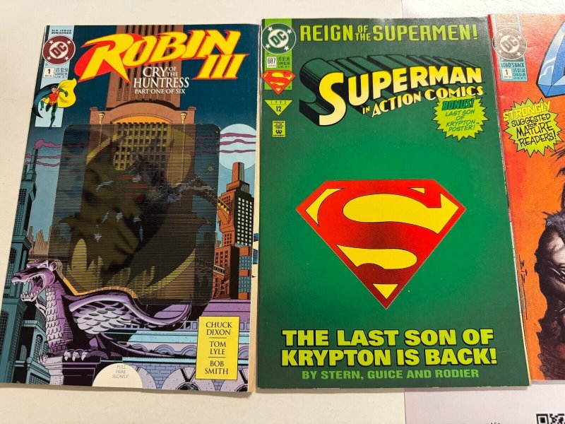 4 DC Comic Book Robin III 1 Action Comics 687 Lobo's Back 1 L of SH 304 ...