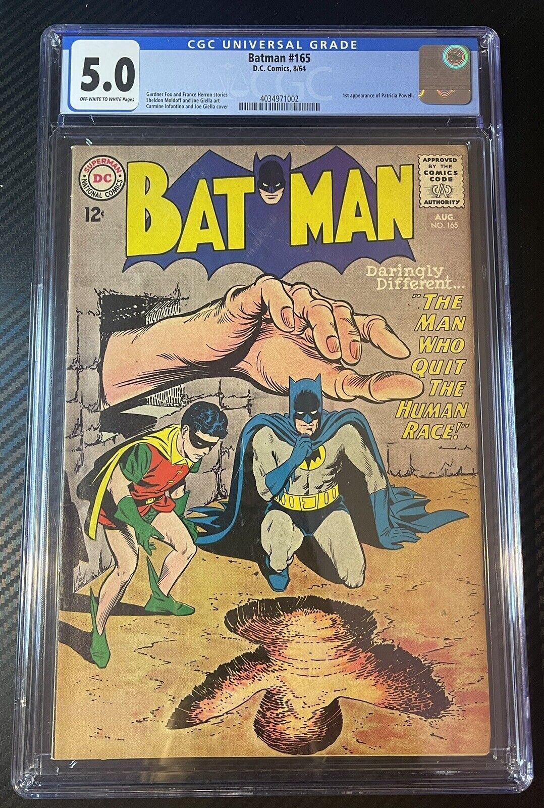 Batman 165 CGC 5.0 (OW to W) 1st appearance of Patricia Powell 1964 ...