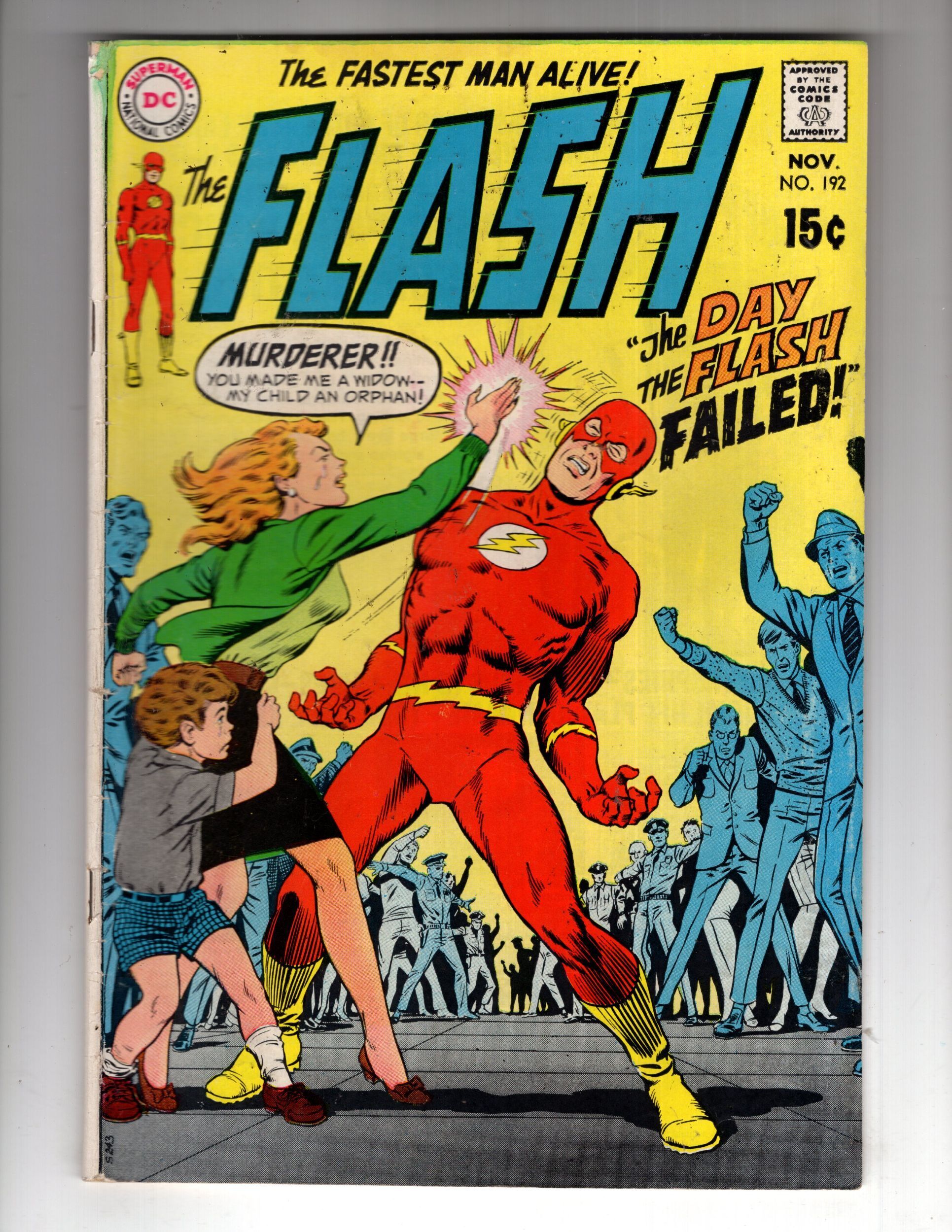 The Flash #192 (1969) THE DAY THE FLASH FAILED! ~ Bronze DC / ID#20 ...