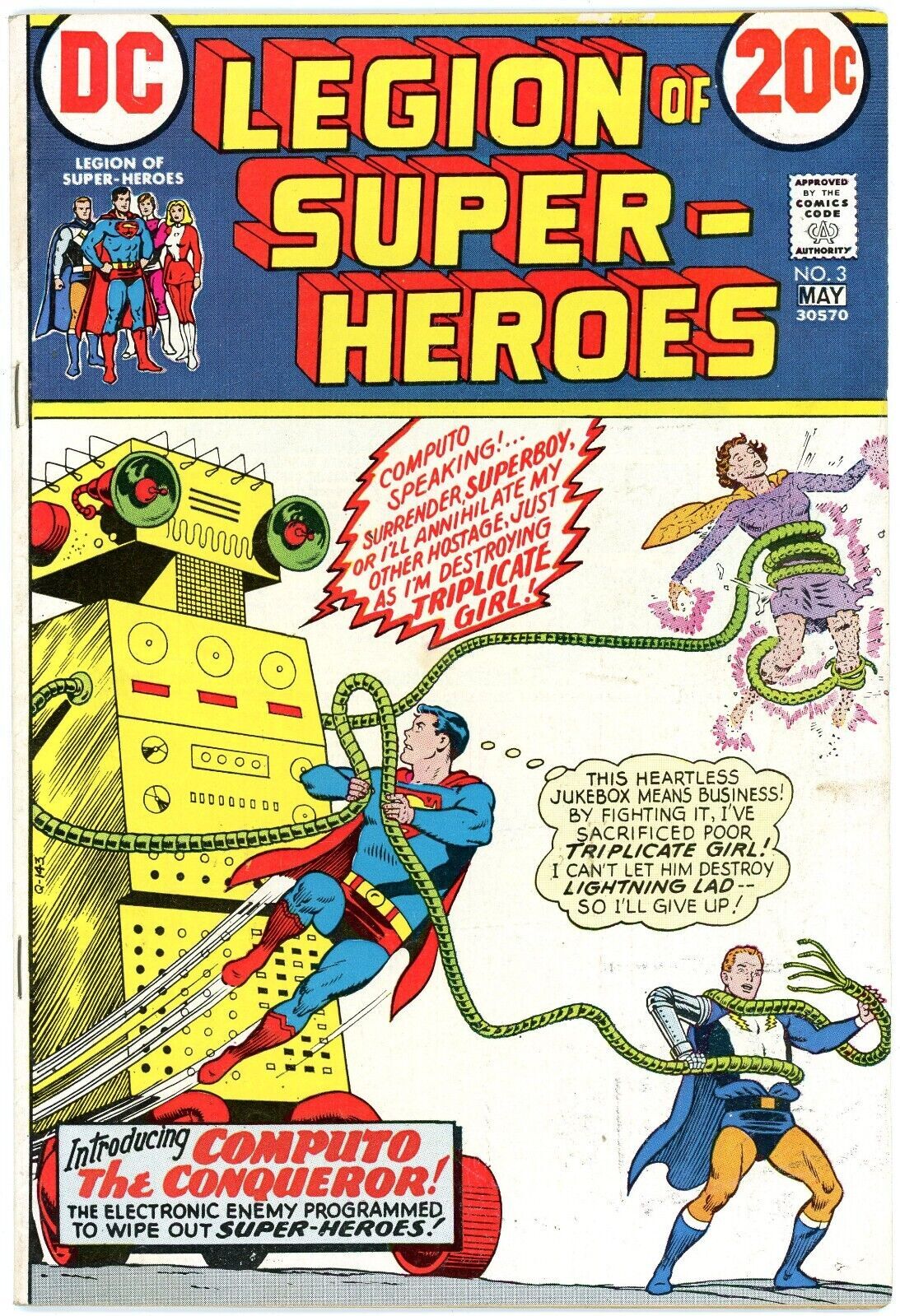 Legion of Super-Heroes #3 - Computo the Conqueror! (7.0) 1973 | Comic ...