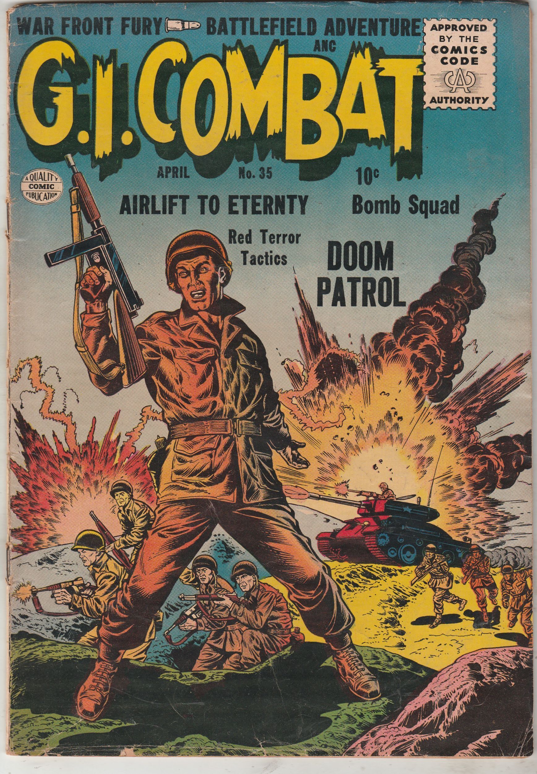 G.I. Combat #35 (1956)Early Quality, DC War wow! Mid-Grade FN- Utah CERT 50% | Comic Books ...