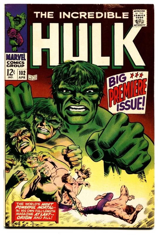 Incredible Hulk #102 1967 First Issue KEY Silver-Age Marvel VF- | Comic ...