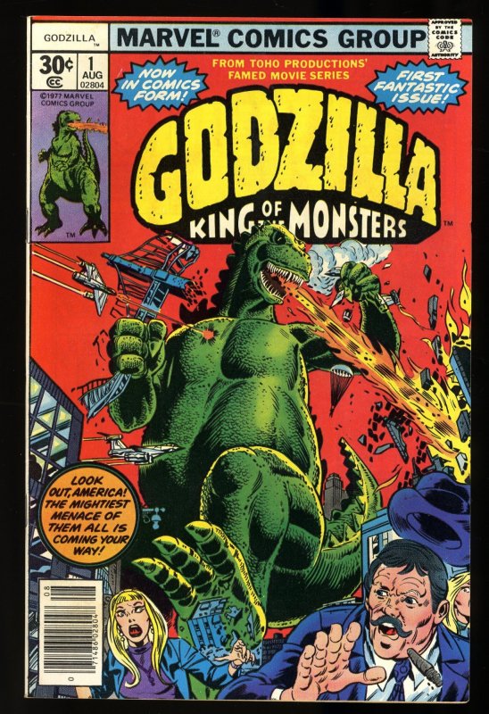 Godzilla #1 FN+ 6.5 Nick Fury Jimmy Woo! Herb Trimpe Cover and Art ...
