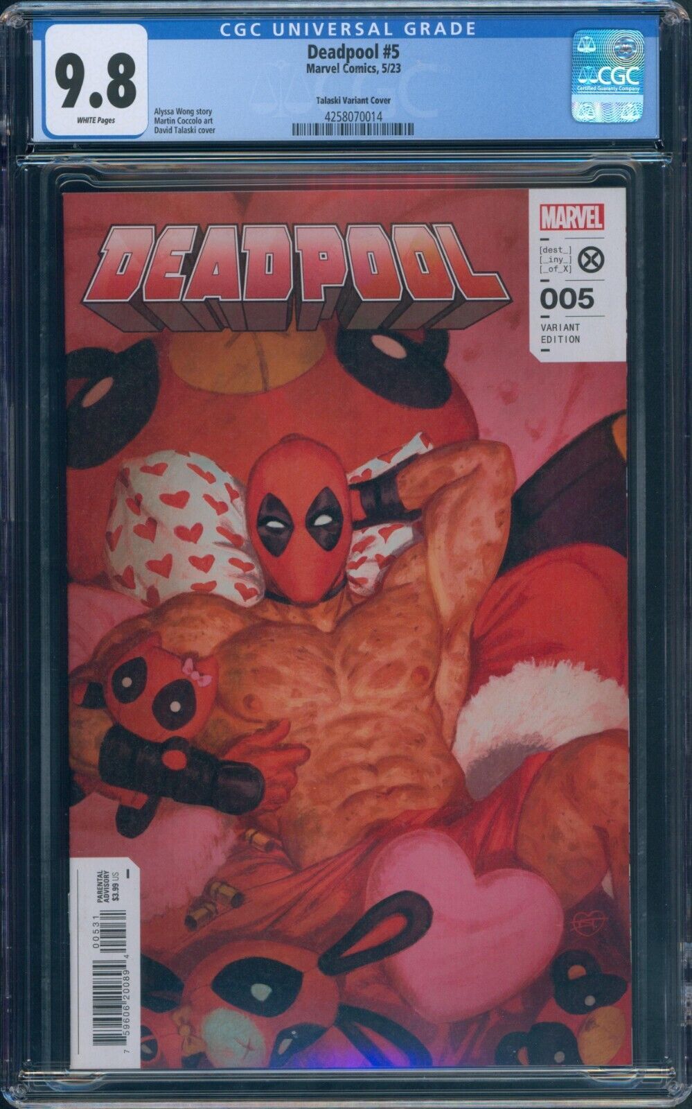 Deadpool #5 CGC 9.8 Talaski Valentine's Day Variant Marvel 2023 1st DP ...