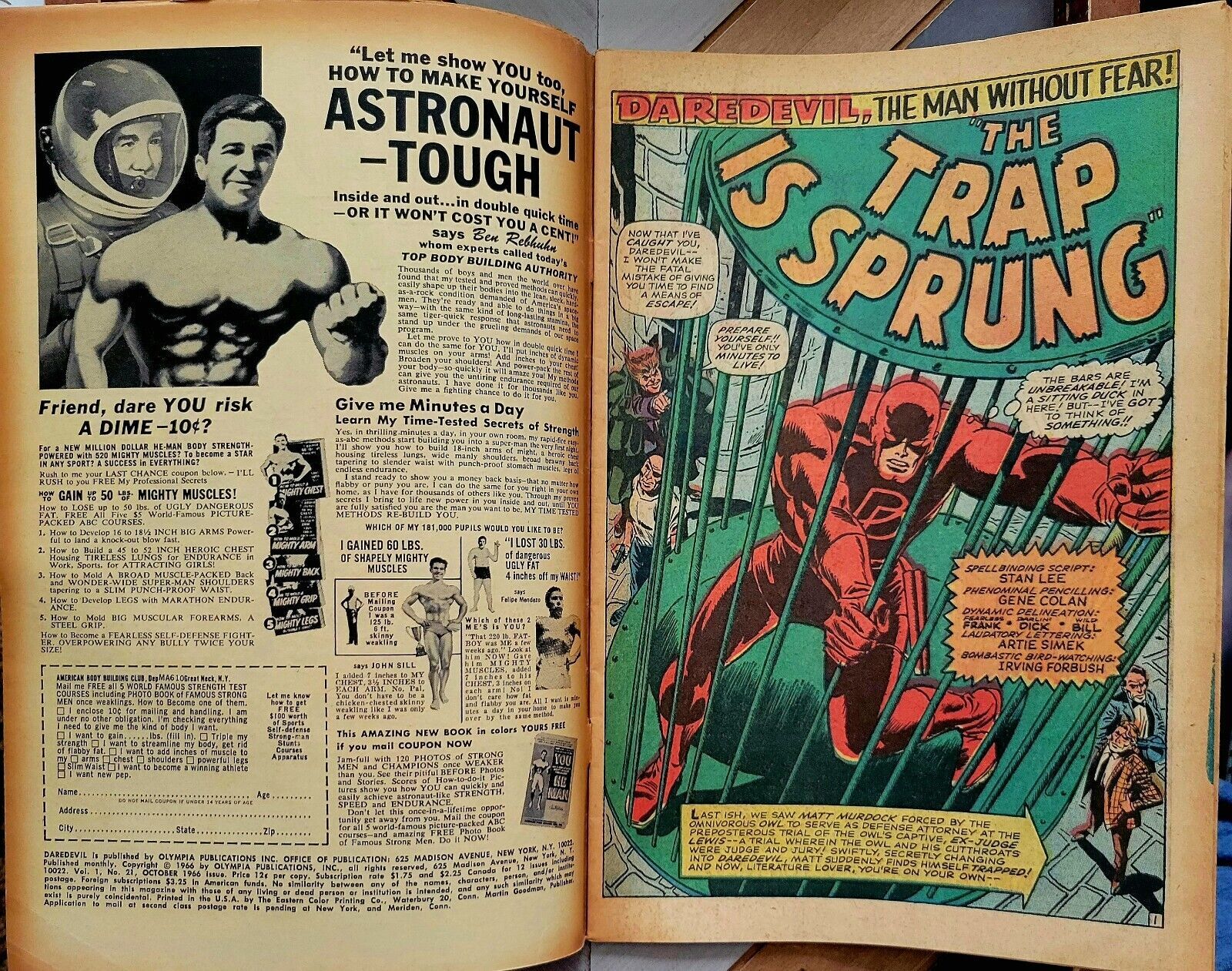 DAREDEVIL #21 FN (Marvel 1966) Co-starring THE OWL / STAN LEE, GENE ...