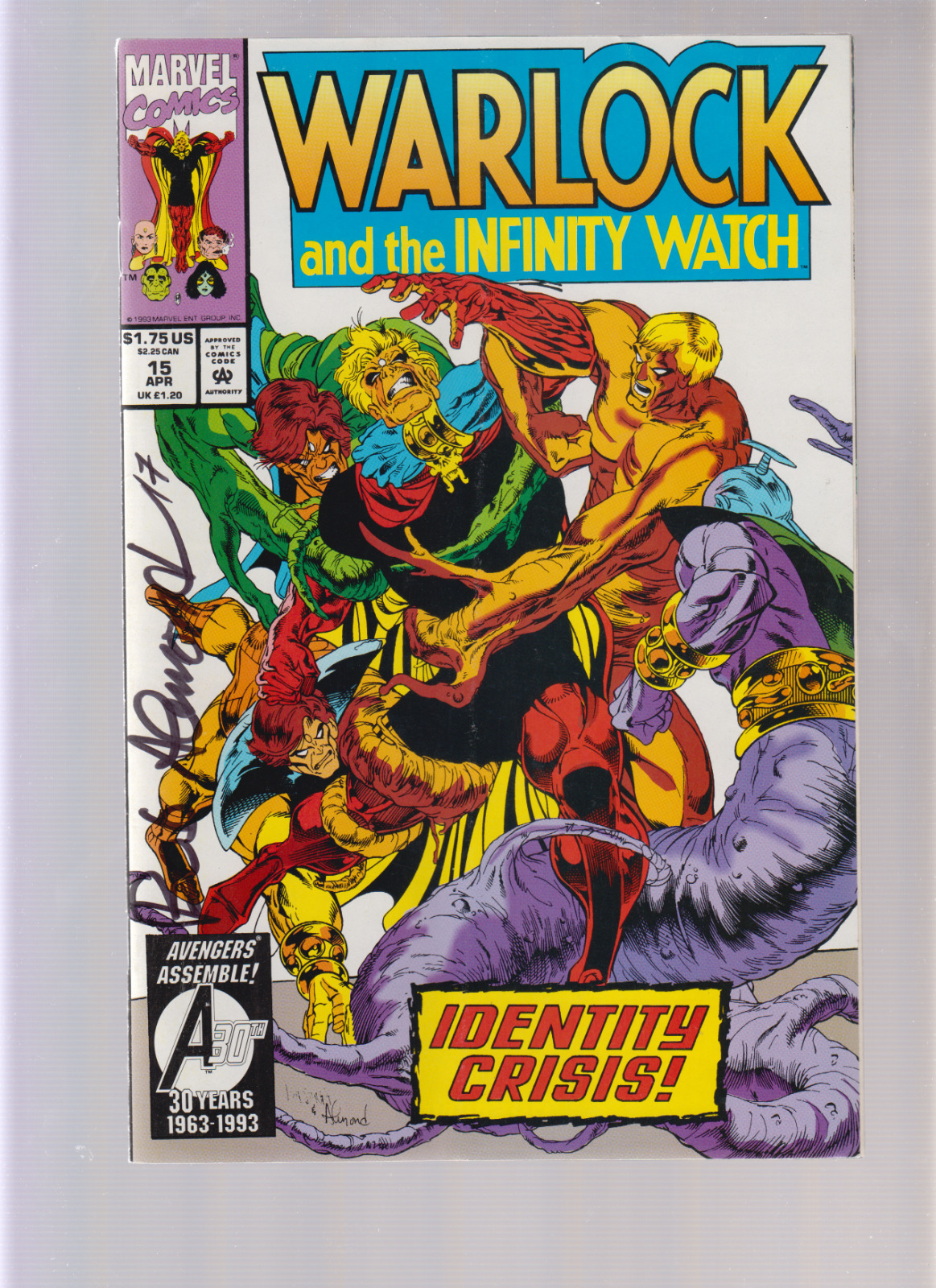 Warlock and the Infinity Watch #15 - Signed by Bob Almond. (8.0) 1993 ...