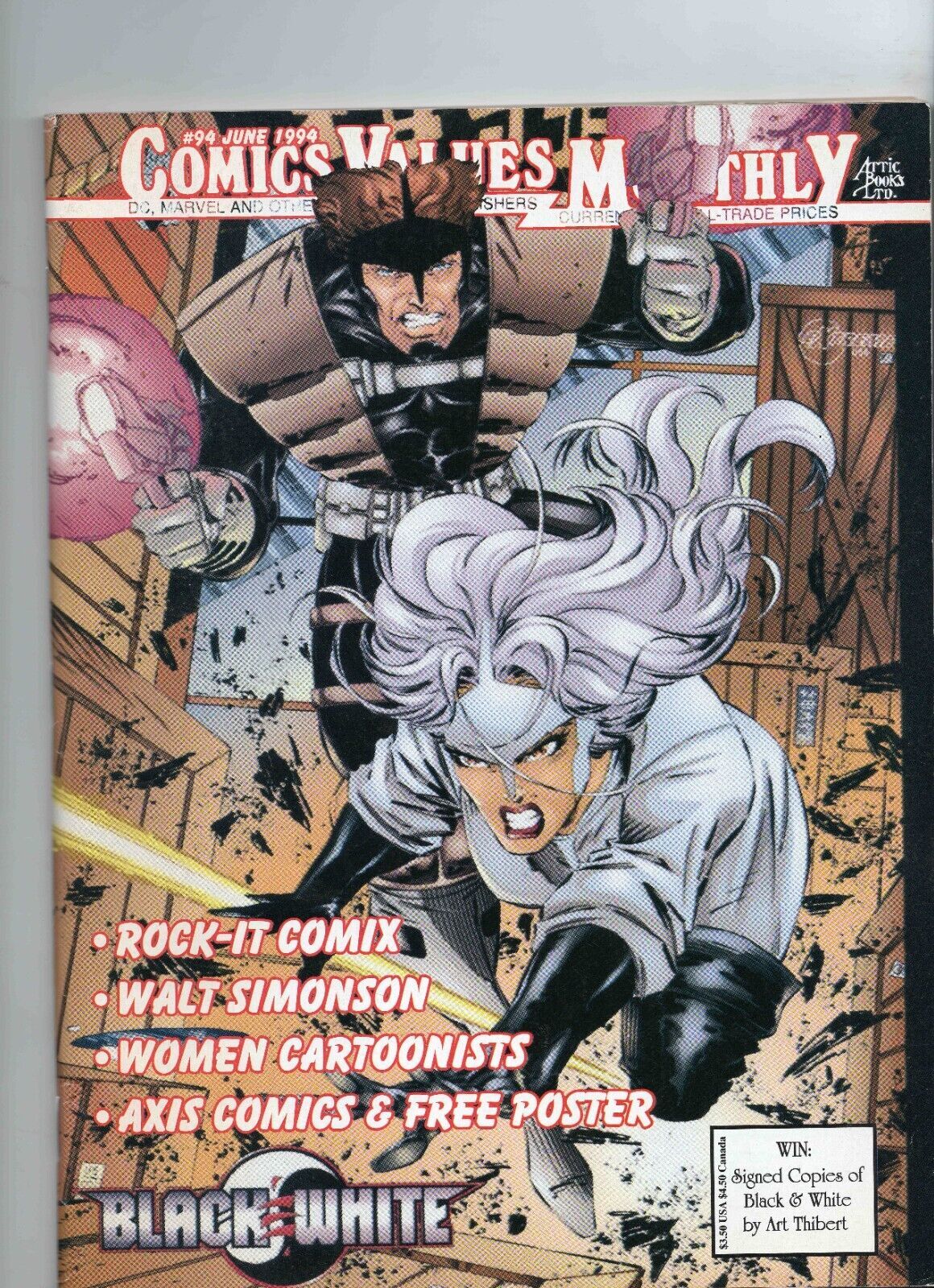 VINTAGE 1994 Comic Values Monthly #94 Attic Books Art Thibert's Black ...