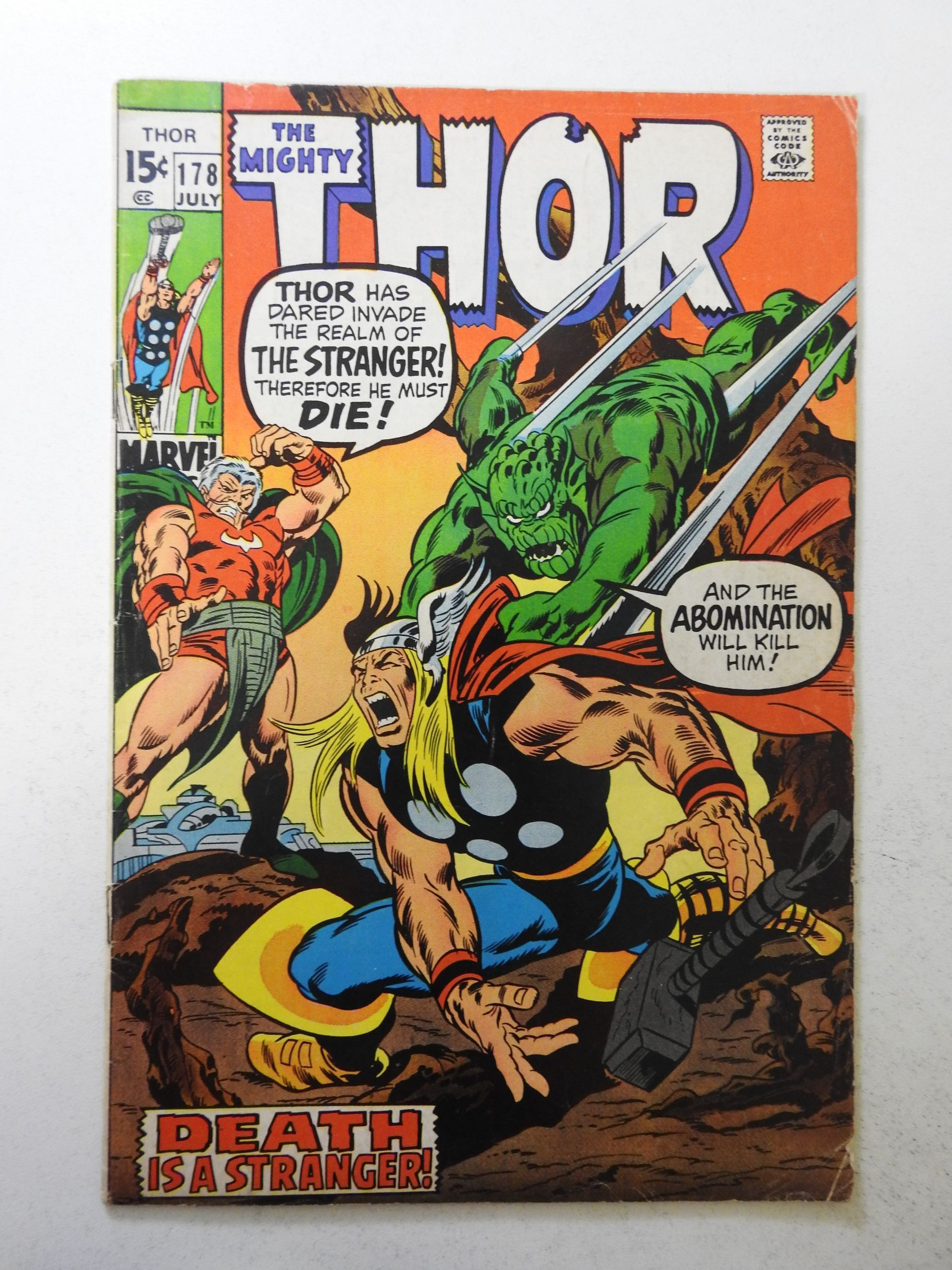 Thor #178 (1970) VG+ Condition 1/2 in spine split | Comic Books ...