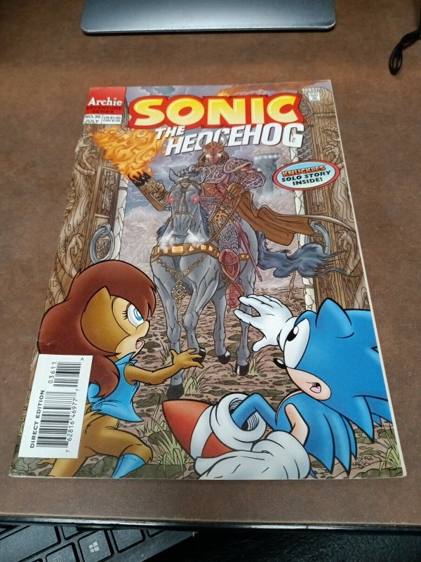 SONIC The HEDGEHOG archie Comic Book #36 June 1996 early KNUCKLES solo ...