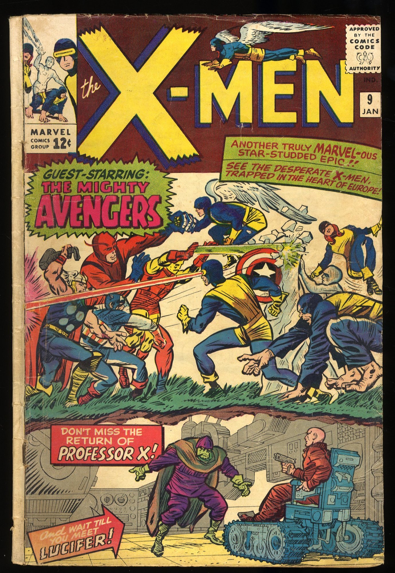 X-Men #9 GD/VG 3.0 1st Appearance Lucifer! Meets Avengers! Jack Kirby ...