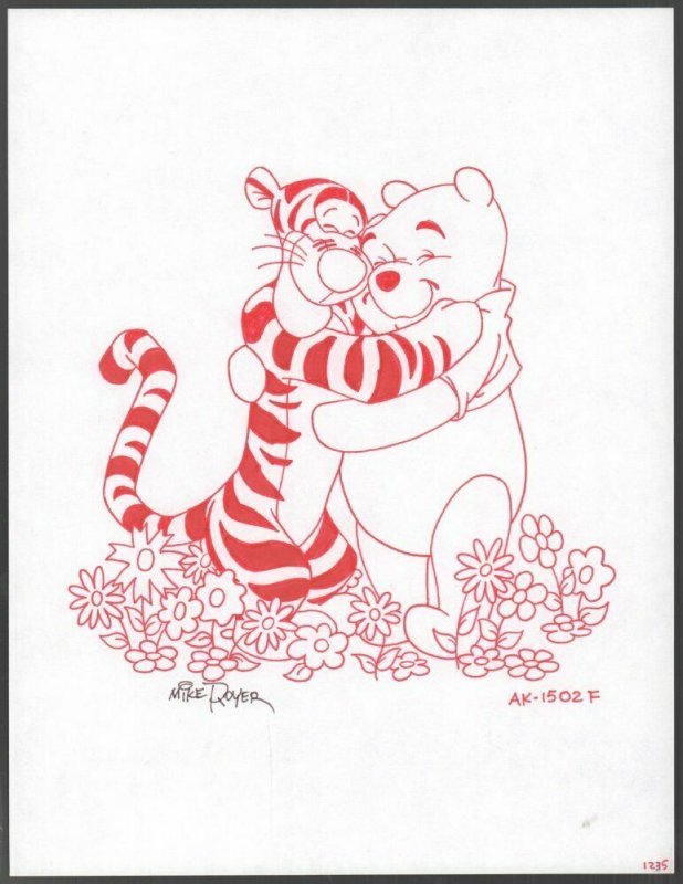 Winnie-the-Pooh Disney Red Ink Drawing Concept Art Tigger AK-1502F by ...