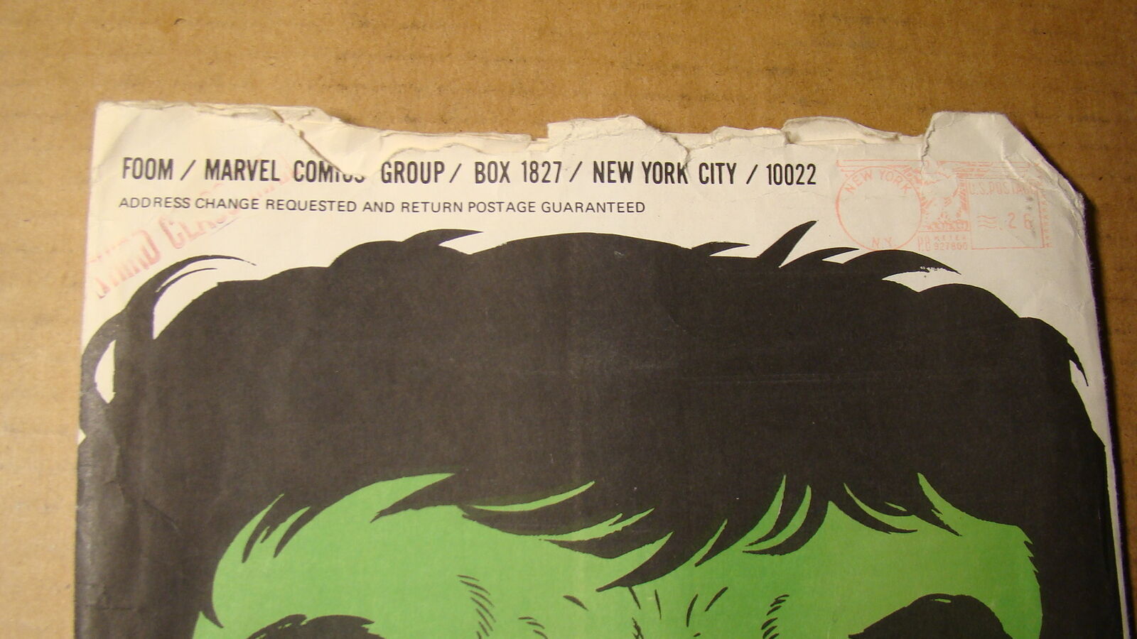 Foom Magazine Marvel Mailer Envelope Hulk *Super Rare* 1970s | Comic ...