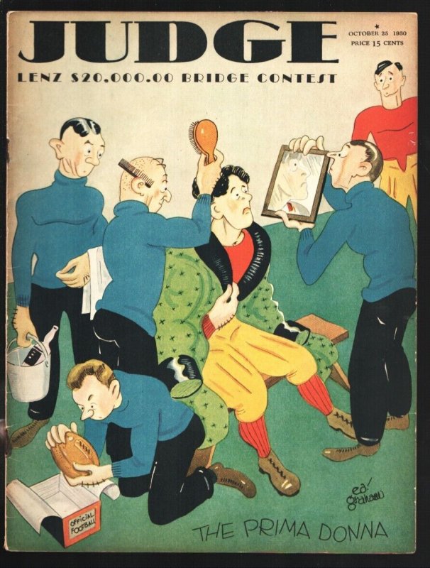 Judge 10/25/1930-Early comic humor mag-Comic cover art by Ed Graham ...