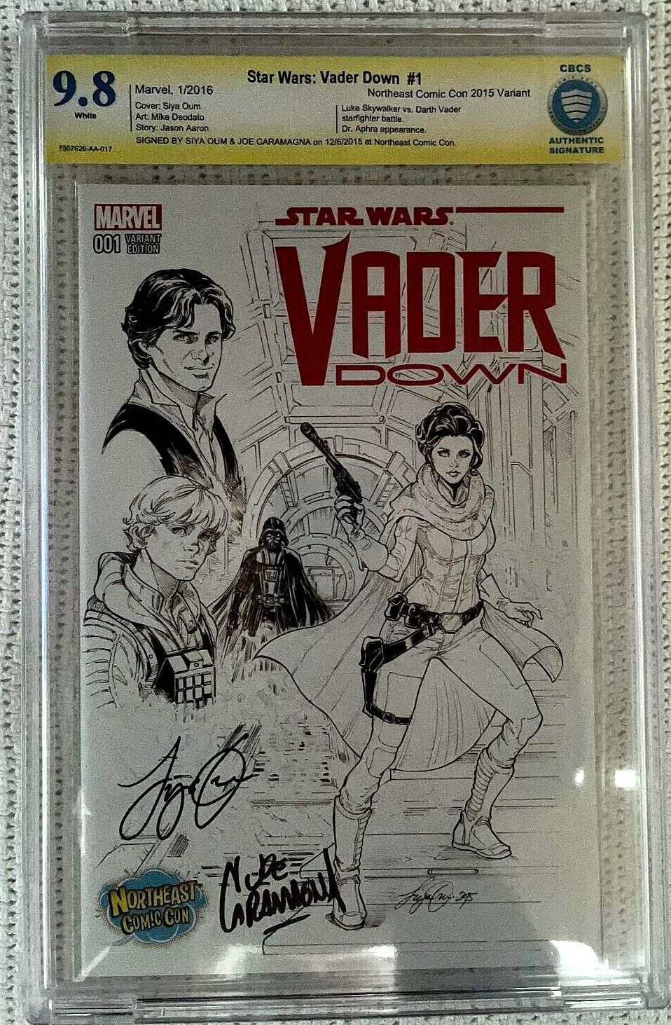 Rare Star Wars:vader Down #1 Northeast Comic CON 2x Signed Cbcs 9.8 ...