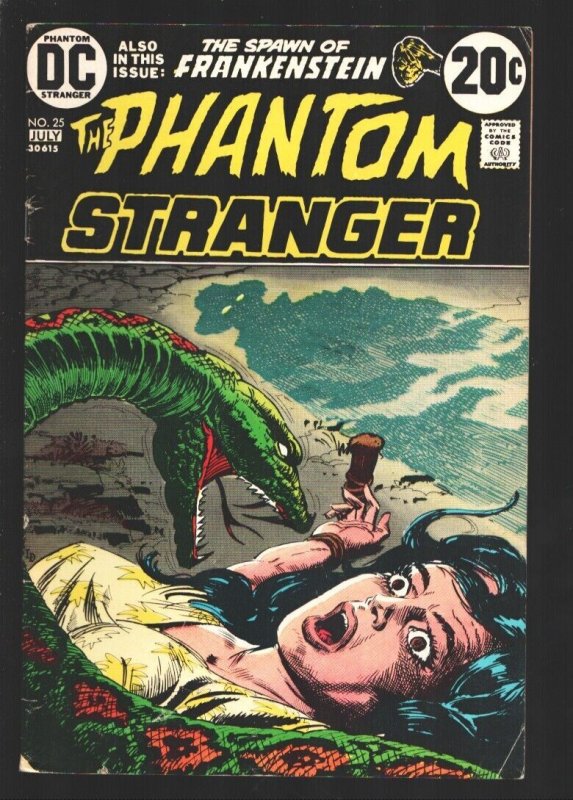 Phantom Stranger #25 1973-DC-Snake torture bondage cover-Frankenstein ...