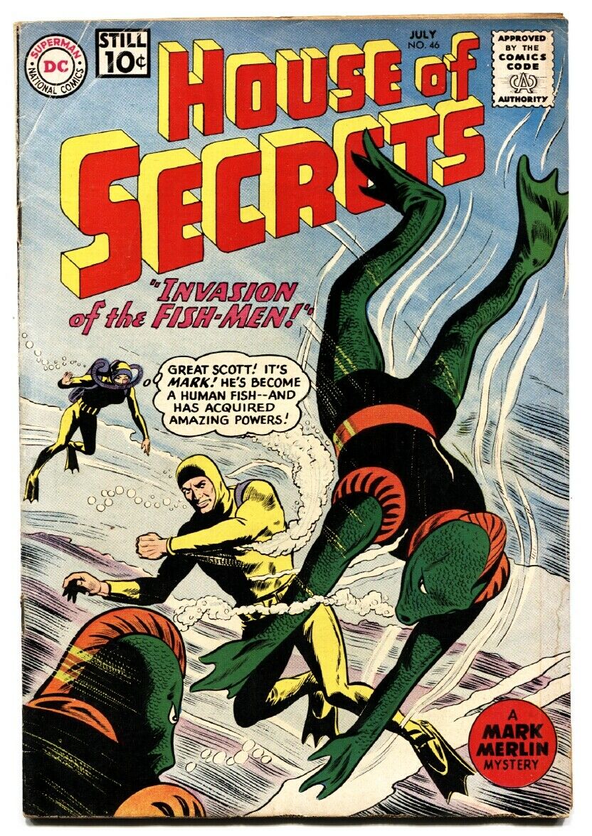House of Secrets # 46 Comic Book Frogman Cover Invasion Fish-Men ...