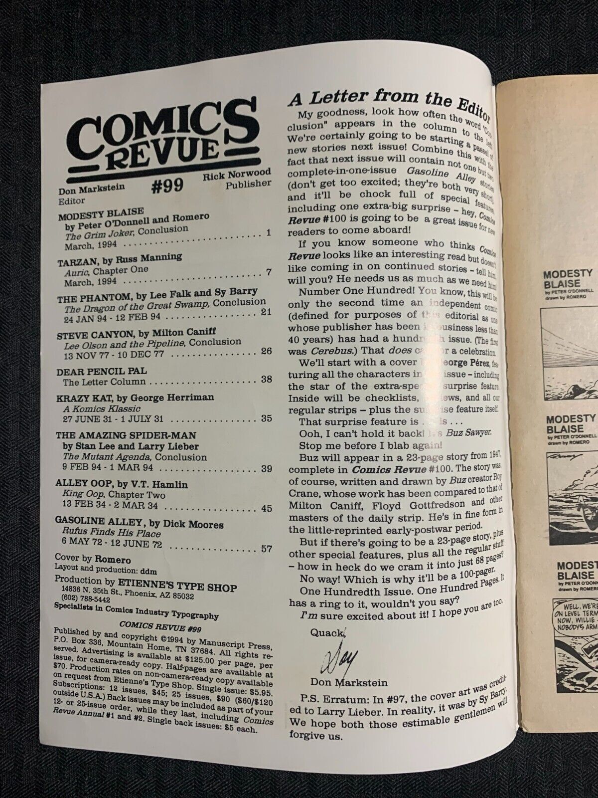 1994 COMICS REVUE Magazine #99 FVF 7.0 Amazing Spider-Man / Krazy Kat ...