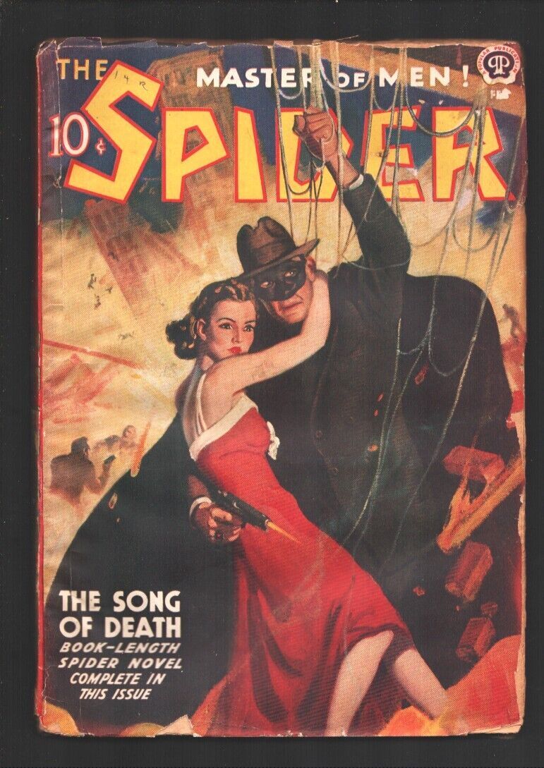 Spider 2/1939-"The Song of Death"-Spider rescue cover-Hero pulp-Bottom ...