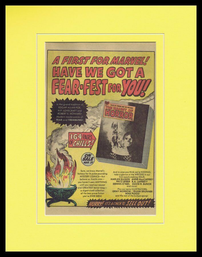 1973 Haunt of Horror Marvel Comics ORIGINAL Vintage 11x14 Framed ...