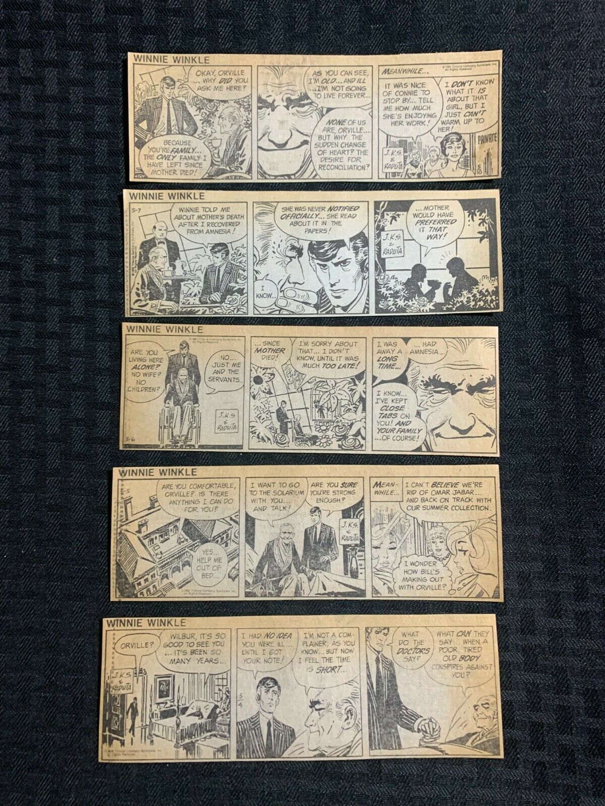 1982 WINNIE WINKLE by JKS & Ratuda 7x2.5" Clipped Comic Strip LOT C of ...