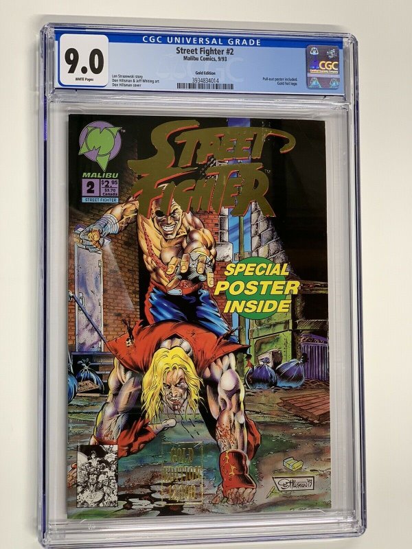 Street Fighter 2 cgc 9.0 wp malibu comics 1993 Gold Edition Variant ...