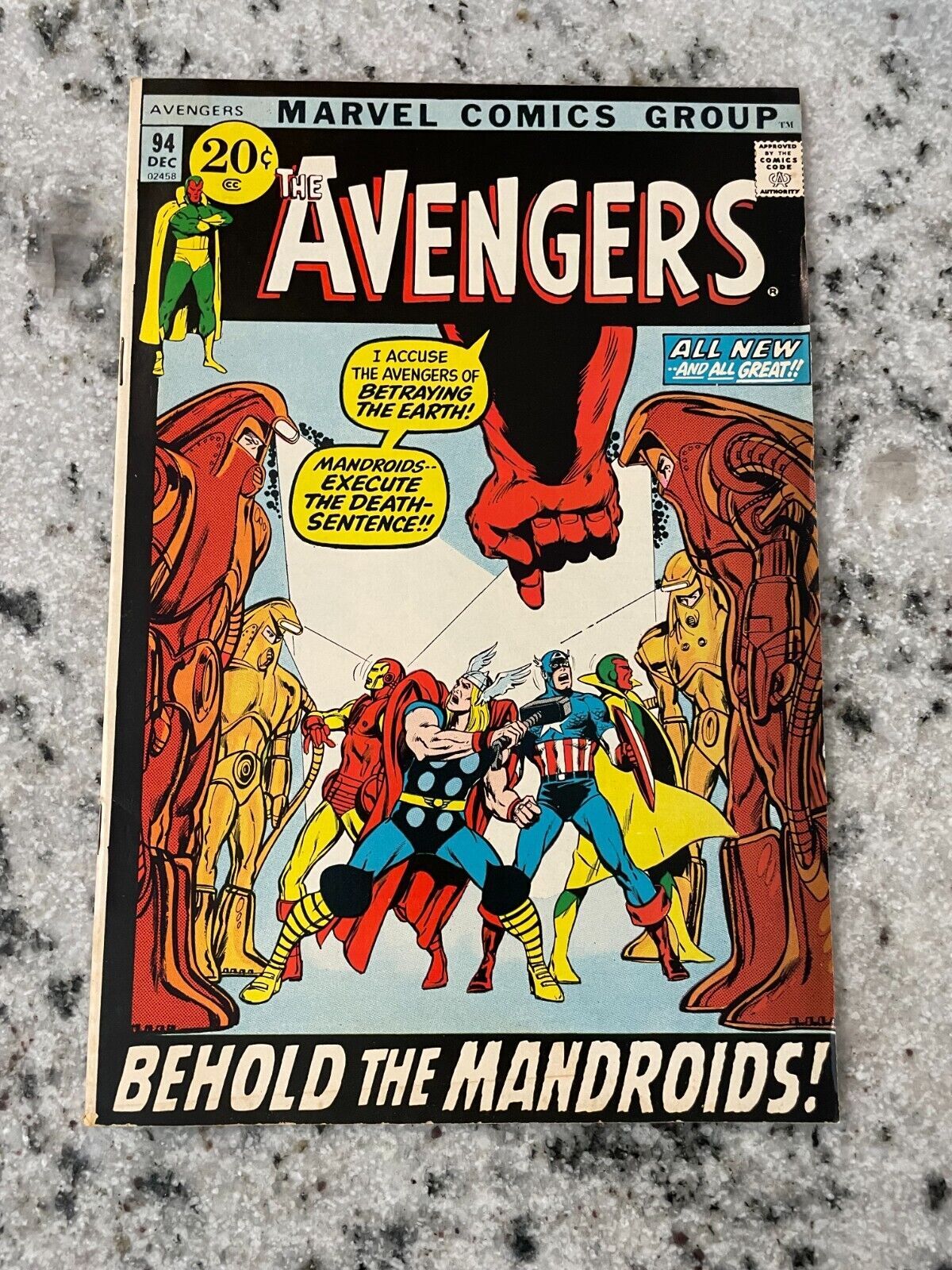 Avengers # 94 FN Marvel Comic Book Hulk Thor Iron Man Captain America ...