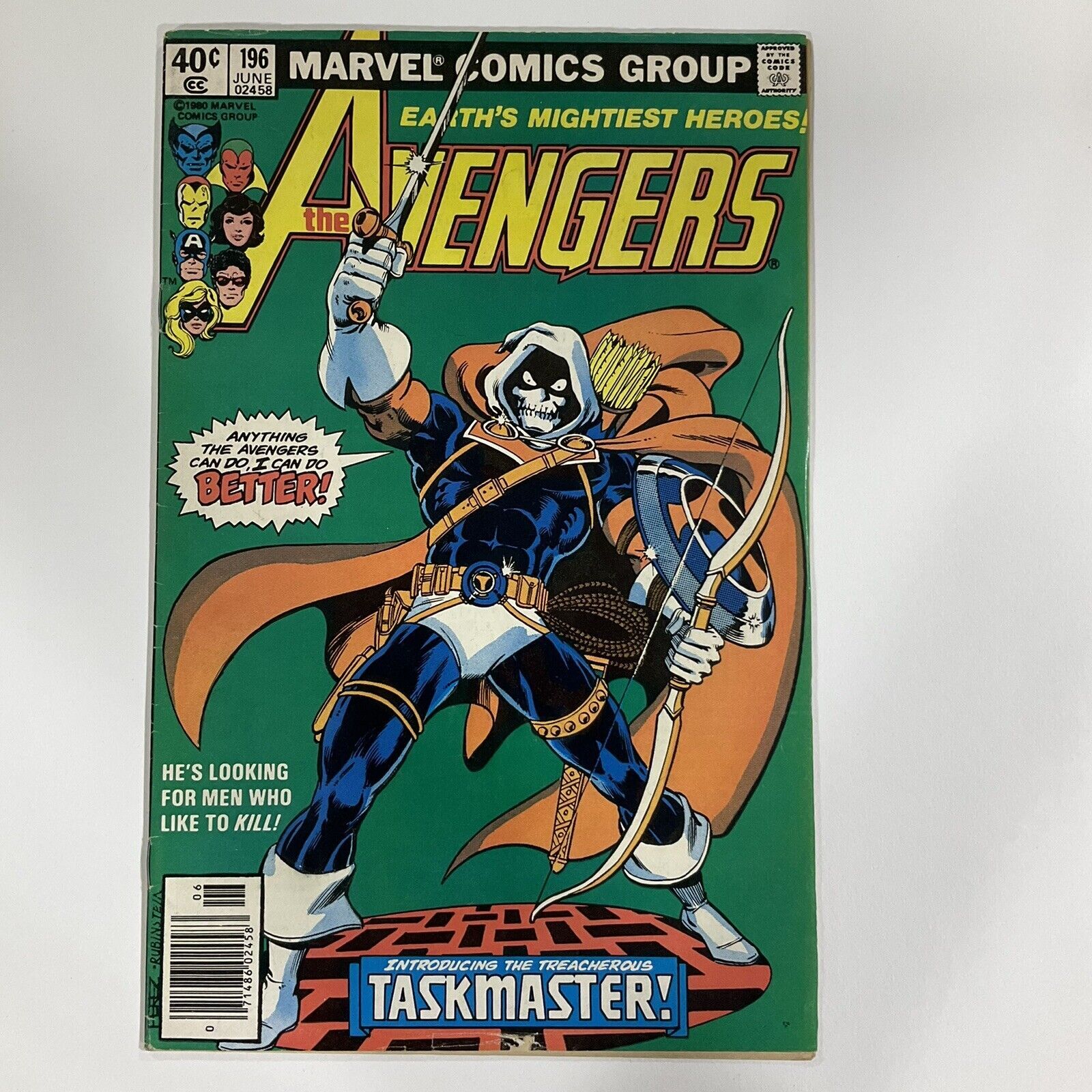 Avengers #196 1980 Marvel Newsstand FN fine 6.0 1st Taskmaster | Comic ...